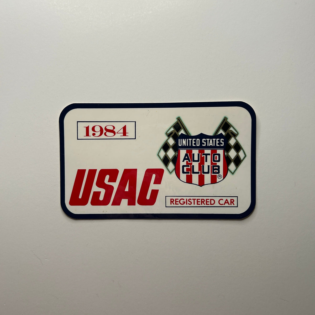Original USAC United States Auto Club 1984 Registered Car Decal Red ...