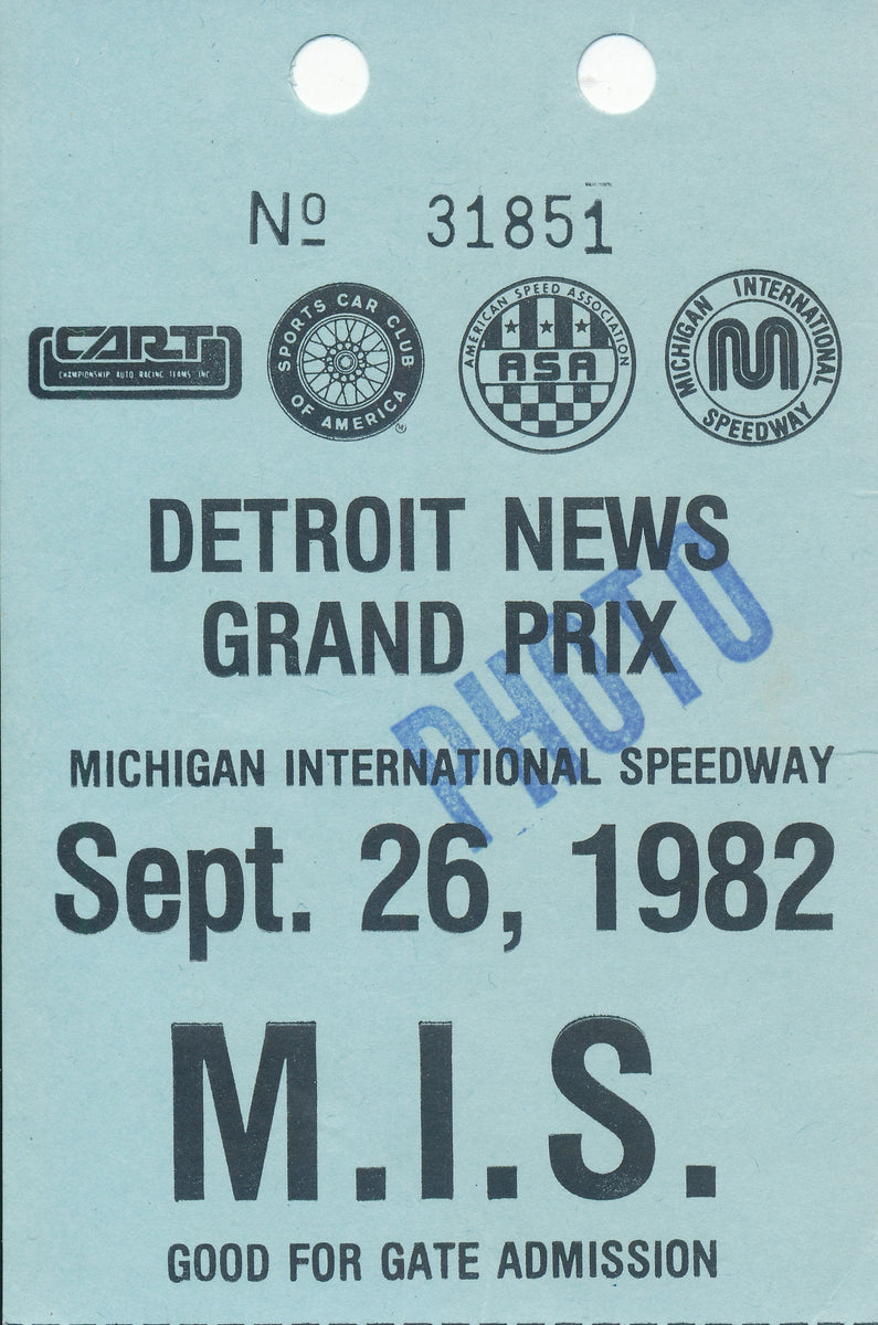 1982 Detroit News Grand Prix Michigan International Speedway Photo Cre ...